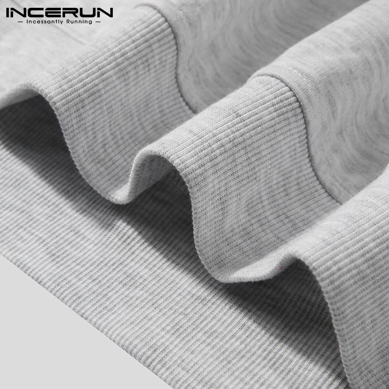 Buy INCERUN Spring Men's Fashion Off Shoudle Design Hooded Tops Long ...