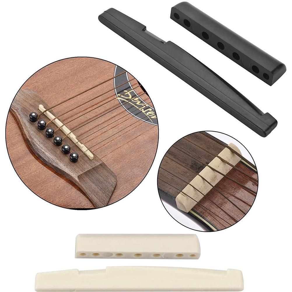 Buy Acoustic Guitar Bone Bridge Nut Saddle For 6 String Classical ...