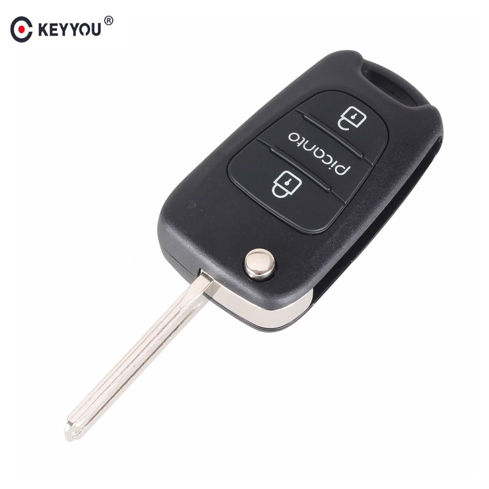 Buy 3 Buttons Flip Folding Remote Key Shell For KIA Picanto Remote Key ...