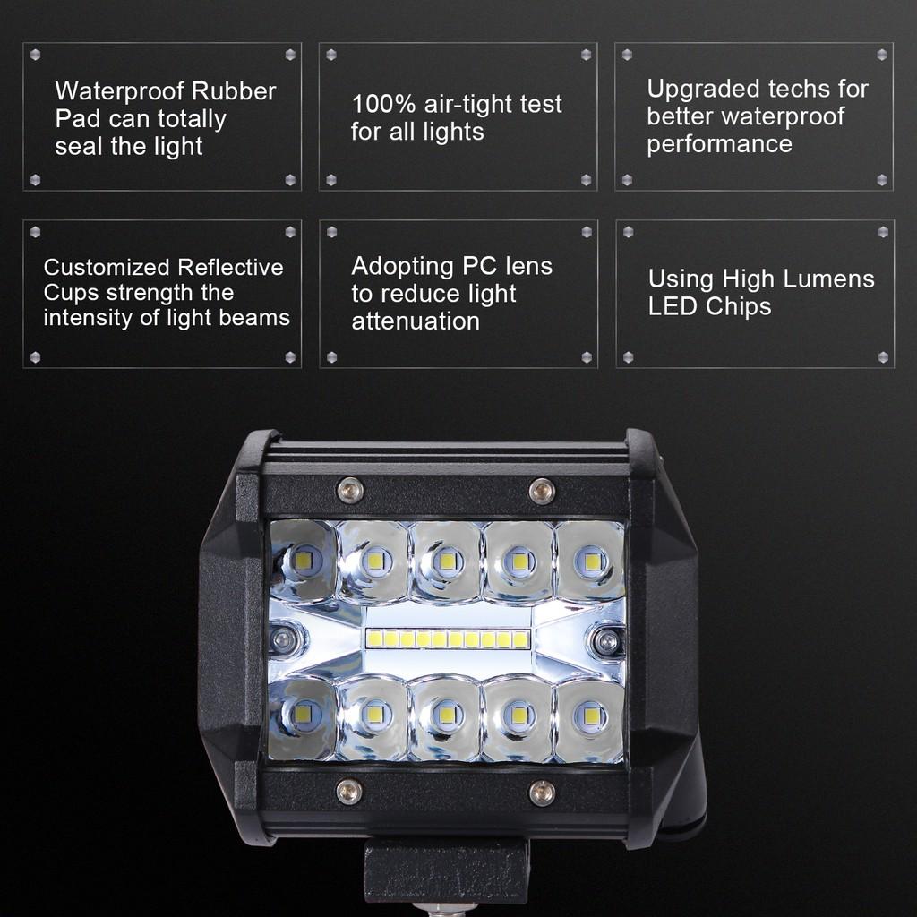 Buy LED 4-Inch 120-watt 12800-lumen Driving Fog Off Road Lights Triple ...