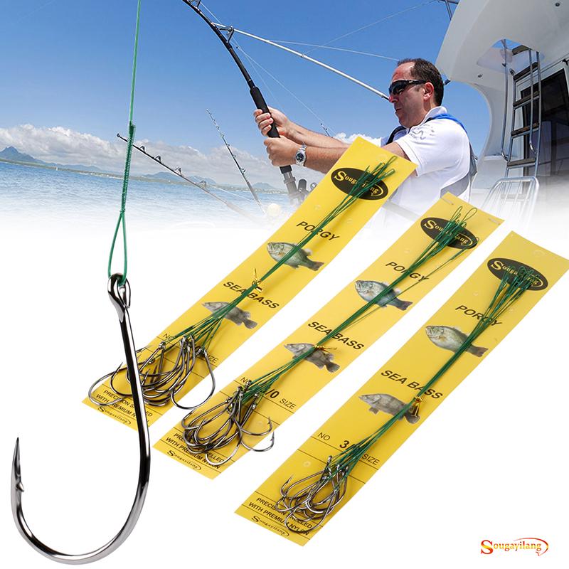 Buy Fishing Hook 10pcs Green Multi-size Practical and Durable Rotating ...