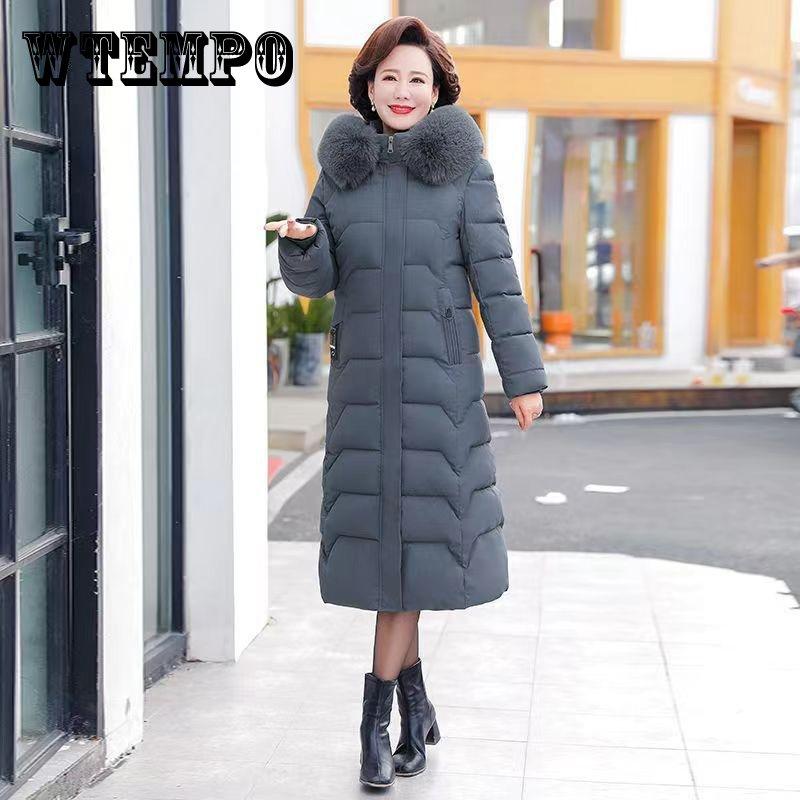 Buy XL-8XL Cotton Coat Women's Long Over-the-knee Thickened Large Size ...