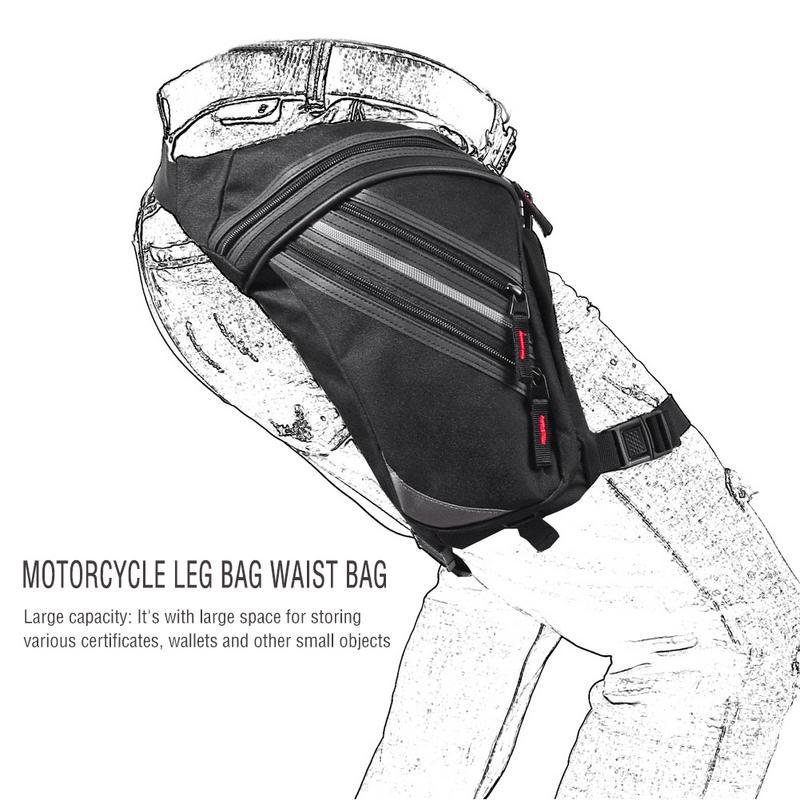 Motorcycle Leg Bag Waist Pack Belt 2 Layers Waterproof Oxford Motorbike ...
