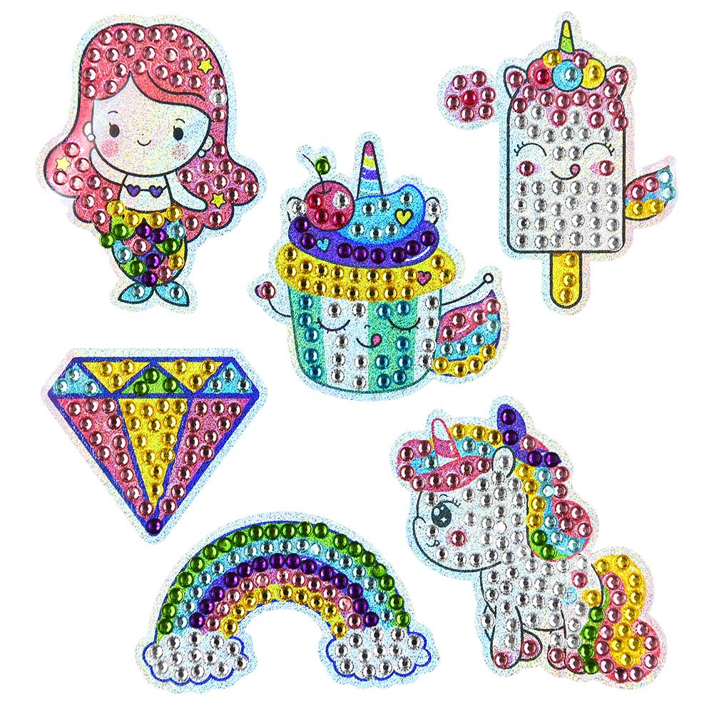 Satın alın 6pcs DIY Painting Decal Diamond Set Art Round Drill Rainbow ...