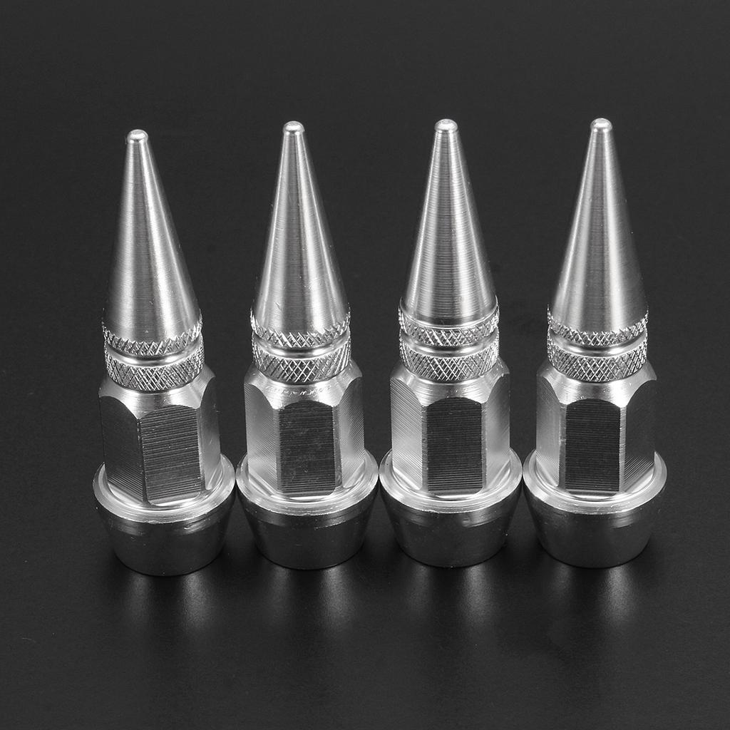 4Pcs Aluminum Car Auto Bike Spike Shape Tire Rim Dustproof Wheel Stem ...
