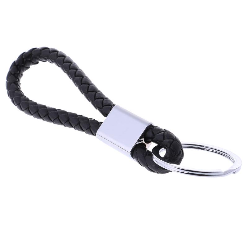 Buy Pu Leather String Car Style Key Chain Braided KeyRing Universal ...