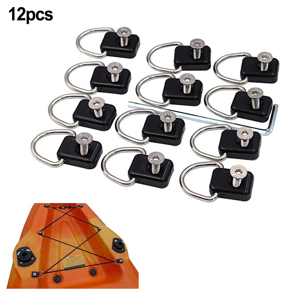 12pcs Kayak D-Rings ABS+stainless Steel Height:0.34in Thread: M6 ...