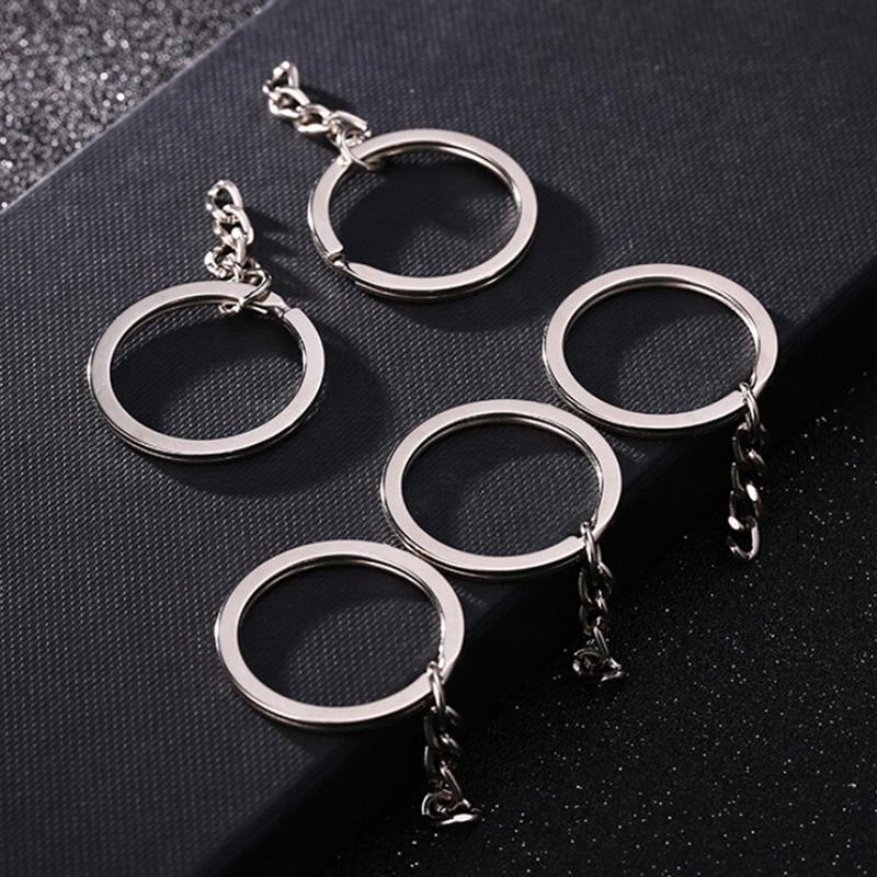 Buy 10Pcs Diy Polished Silver Short Chain Keyring Keychain Split Ring ...