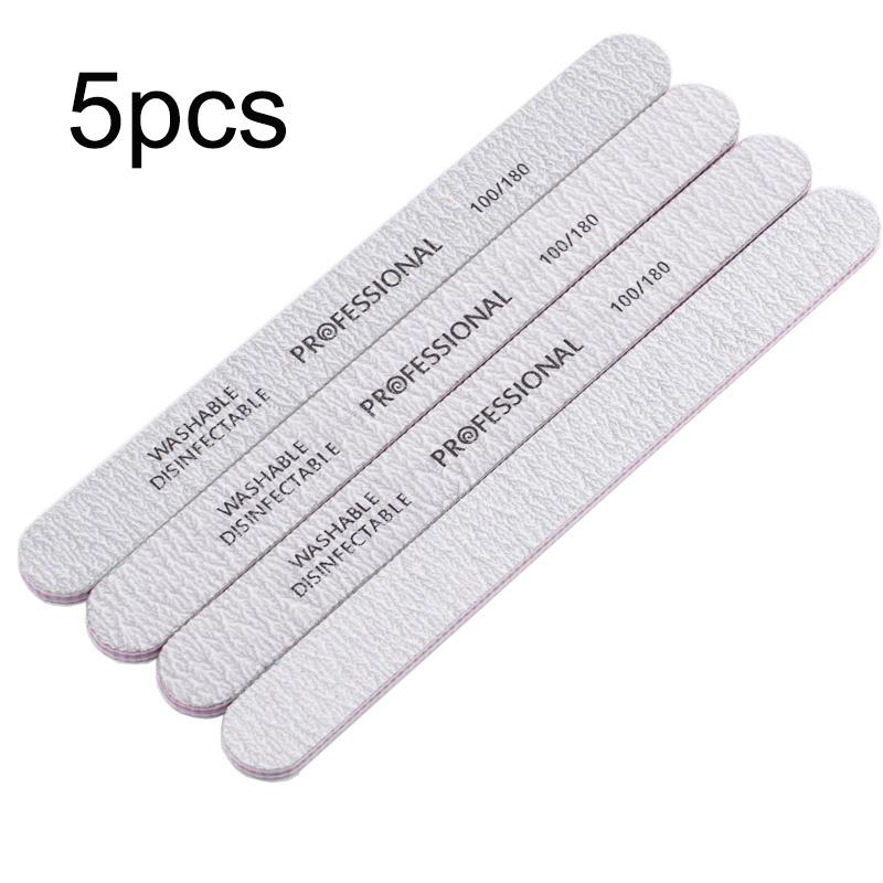 5pcs Sandpaper Nail File For Gel Nails 100/180 Manicure Buffer Pedicure ...
