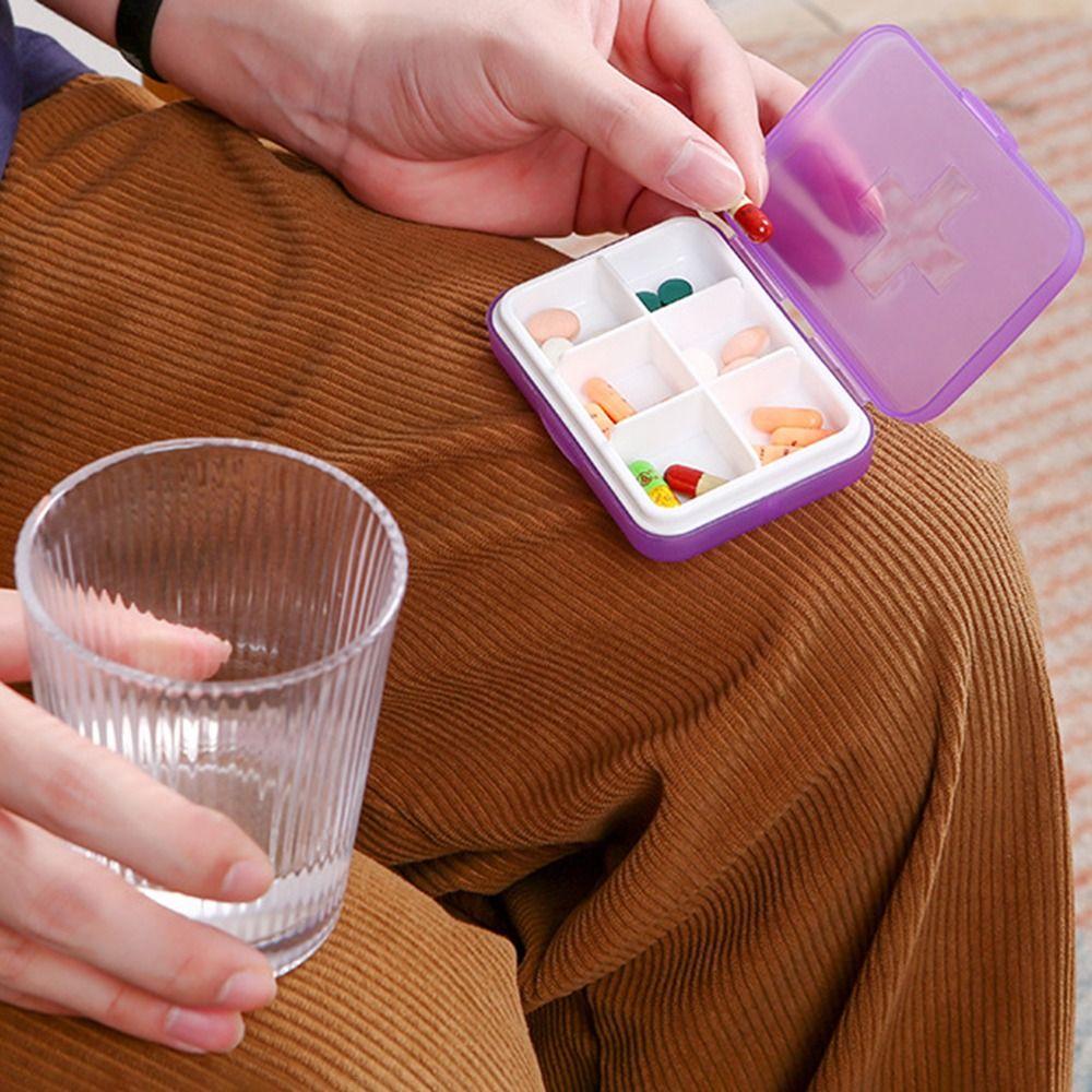 Large Capacity Six-Compartment Pill Box Sealed Pill Storage Kit Fashion ...