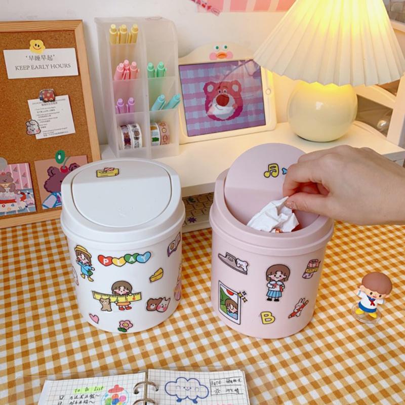 Buy 1 Piece Creative Mini Small Trash Tabletop Trash Can Home Dining ...