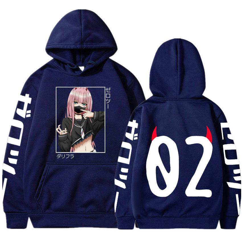 Buy Anime Darling In The Franxx Zero Two Hip Hop Manga Hoodie Japanese ...