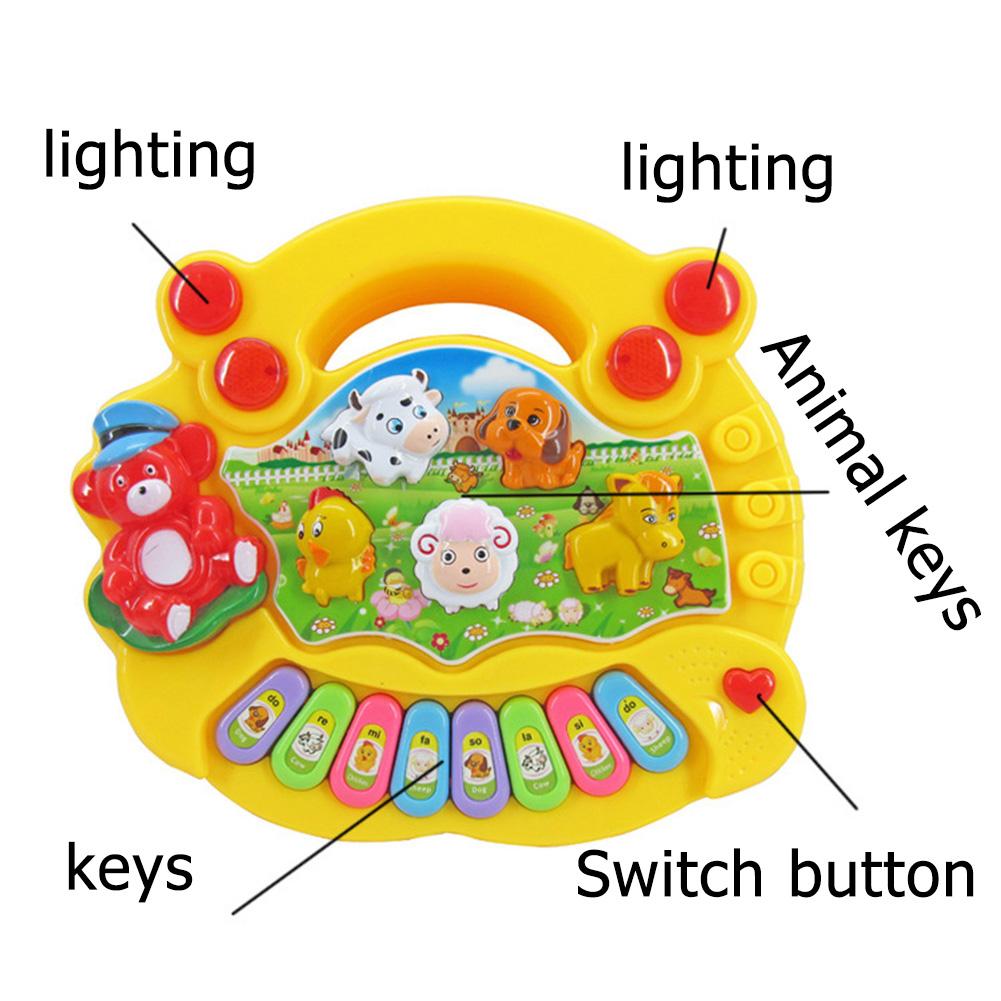 Buy Baby Animal Farm Musical Toy Kids Electric Keyboard Toy Flashing ...