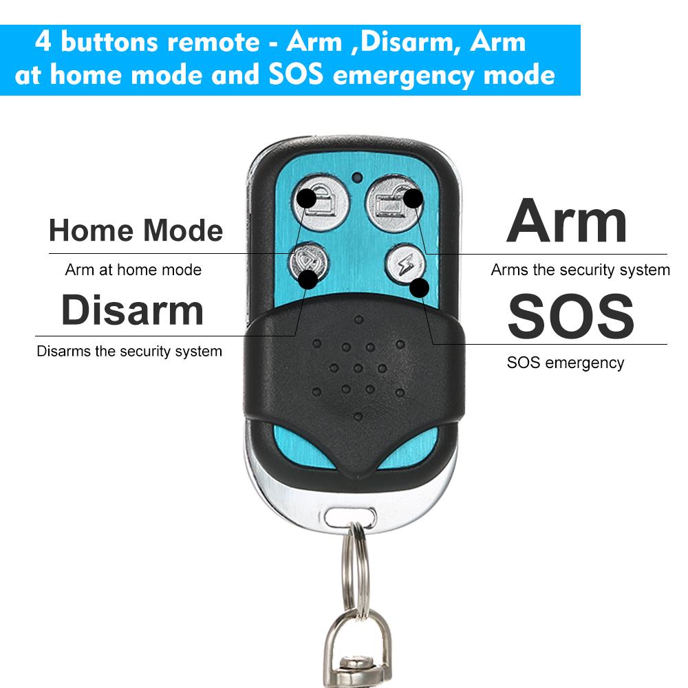 433MHz Wireless Metal Remote Controller with Keychain with Arm/Disarm ...