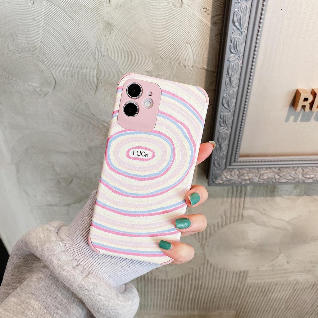 Painted circle phone case For iPhone 12 11 Pro Max 7 8 Plus X XR XS Max ...