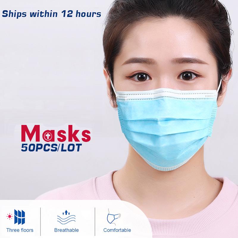 10pcs Face Disposable Mask 3 Layers Dustproof Mask Facial Protective ...