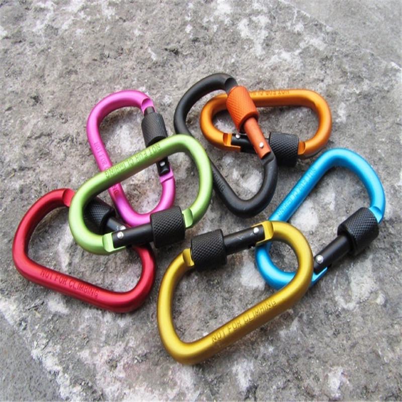 2Pcs Outdoor Multi Colors Safety Buckle with Lock Aluminium Alloy ...
