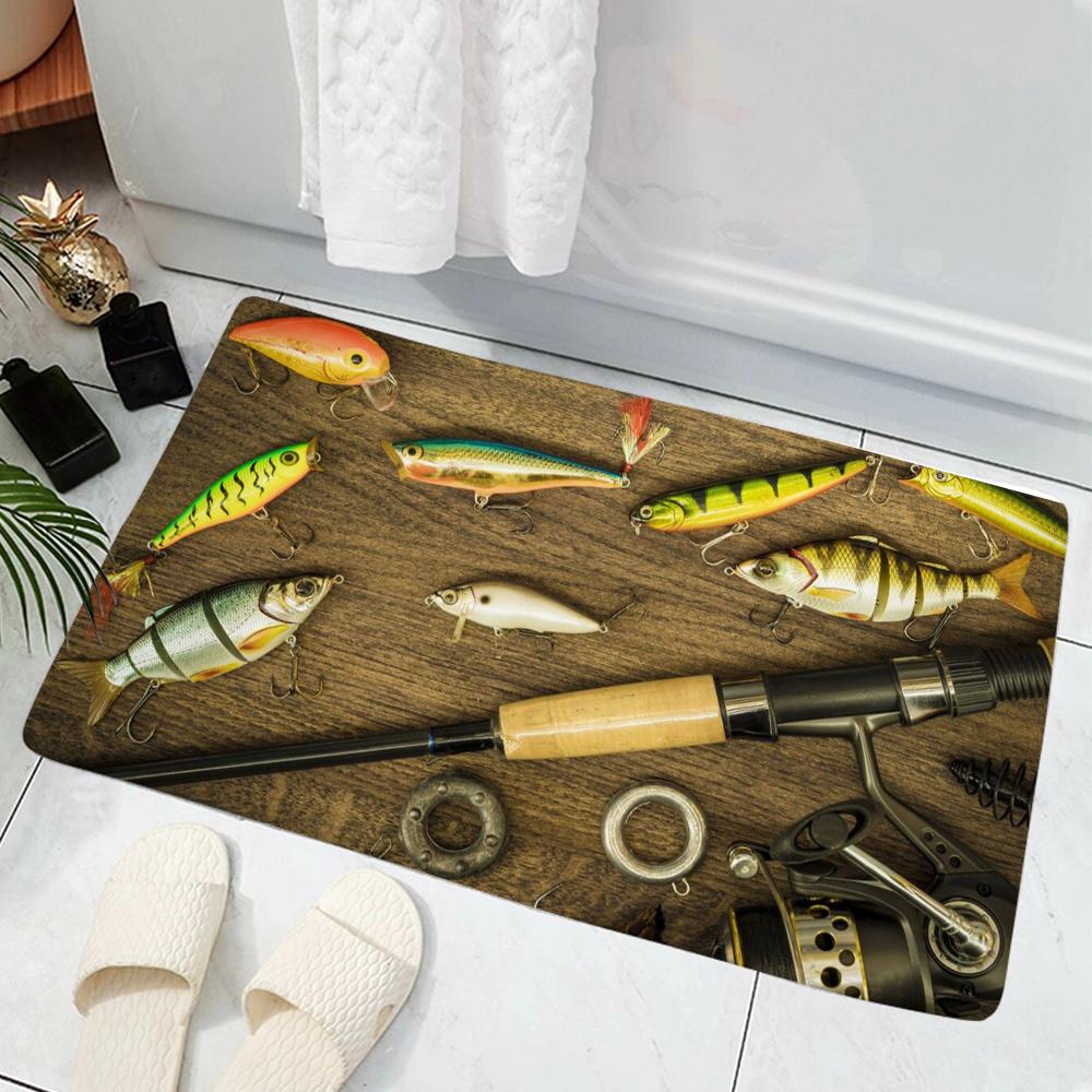 CLOOCL Hot Selling Model Fishing Lure Hard Bait House Doormat Print ...