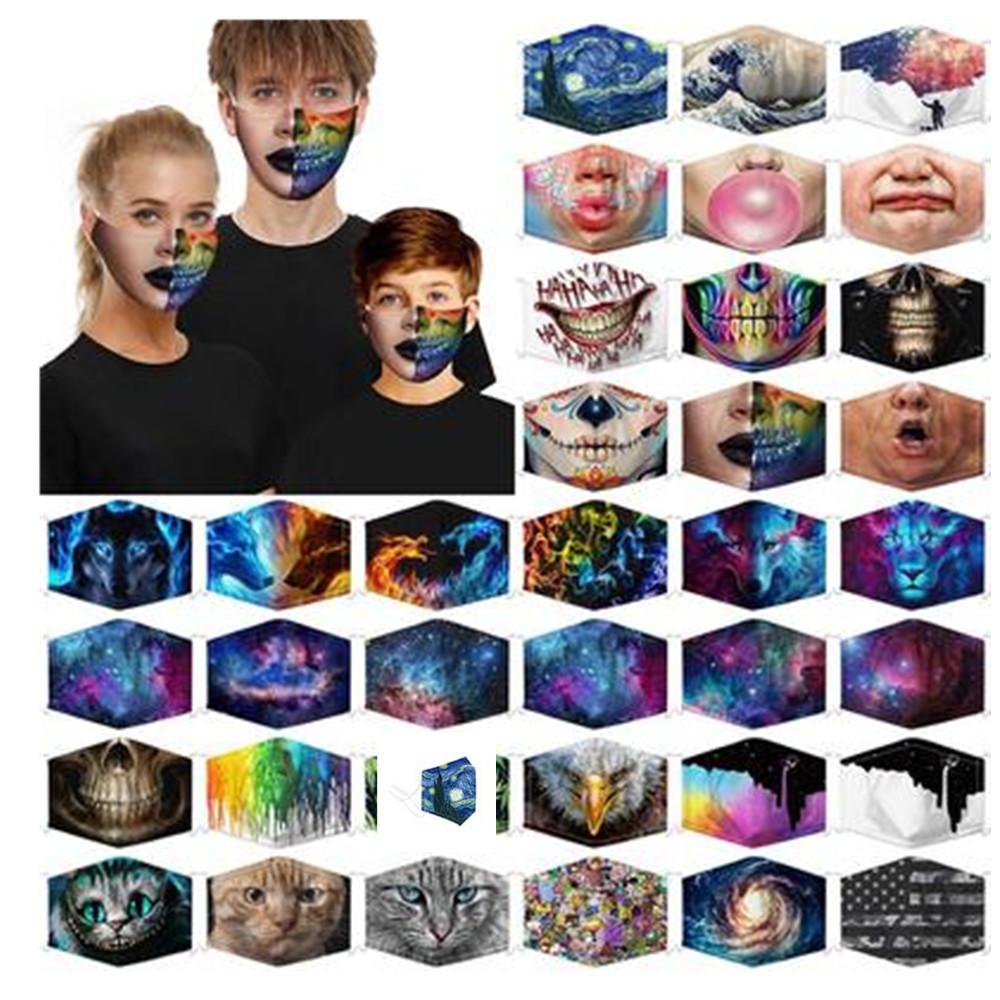 Buy Adult Kids 5 Layers Dustproof Washable Adjustable Face Mask Digital ...