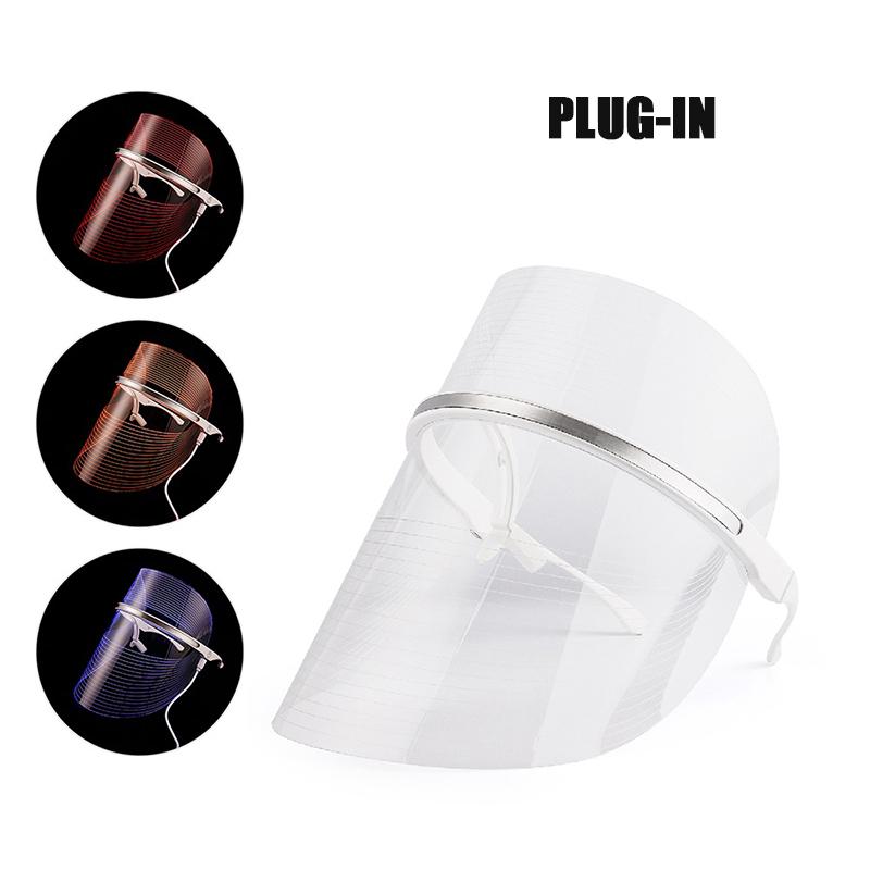 Buy LED Light Therapy Facial Mask USB 3 Colors Skin Care Instrument ...