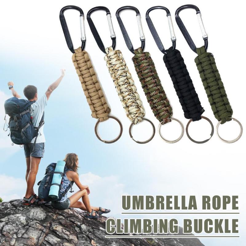 Outdoor Climbing Umbrella Rope Keychain Carabiner Tactical Survival ...