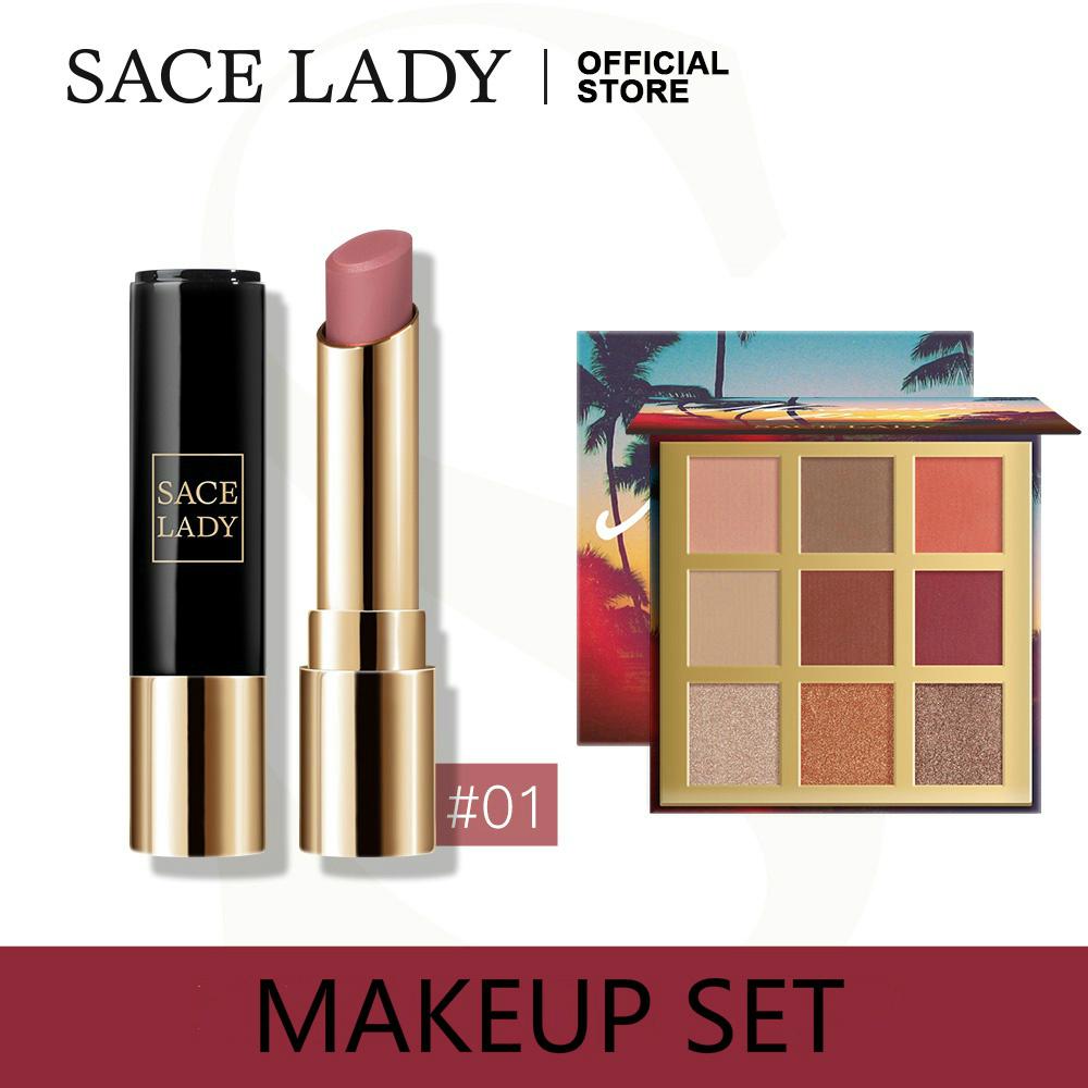 Buy SACE LADY Matte Lipstick + Eyeshadow Palette Makeup Kit Waterproof ...