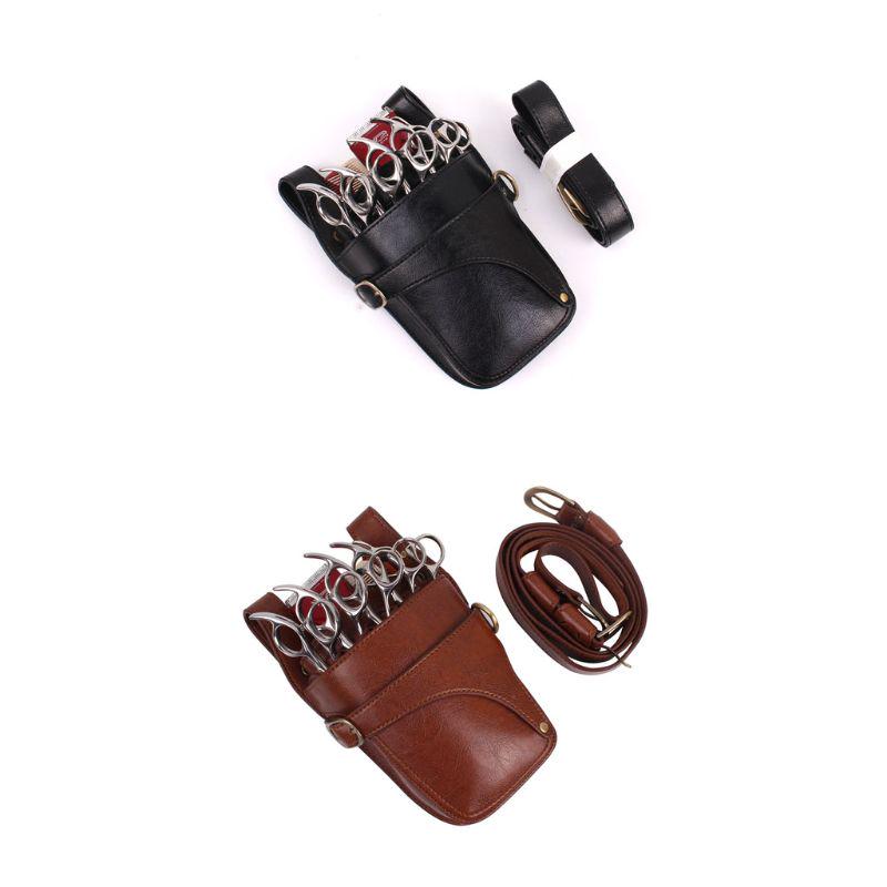 Buy Hair Scissor Holster Pouch with Waist Shoulder Belt for Hairdressers Barber PU Leather ...