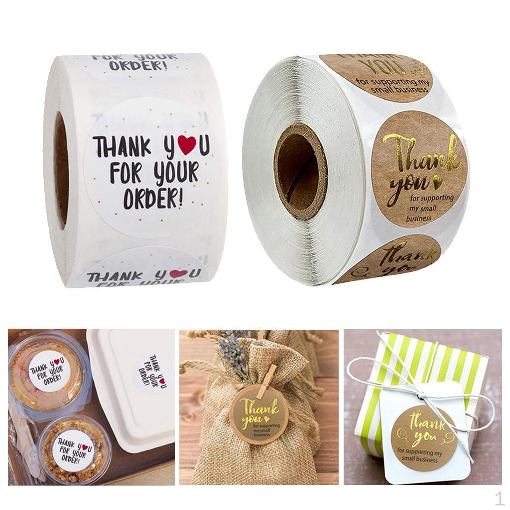 Buy 2 Roll Thank You Packaging Sealing Stickers Kraft at affordable ...