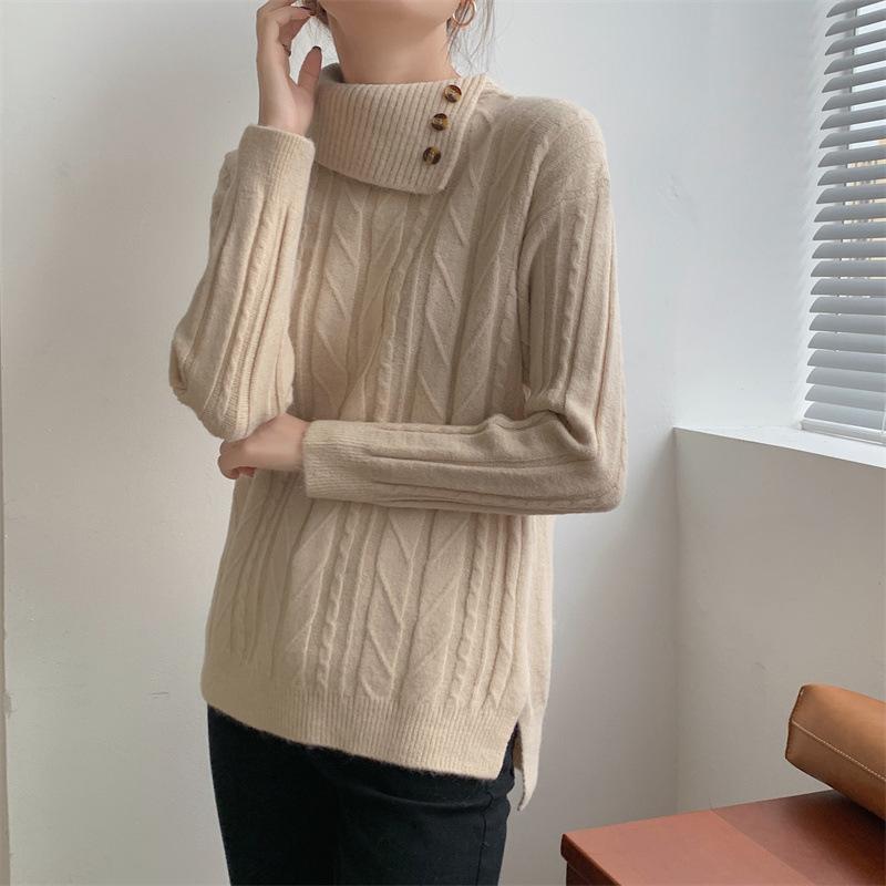 Buy Wywm Turtleneck Thick Knitted Sweater Women Autumn Winter Long