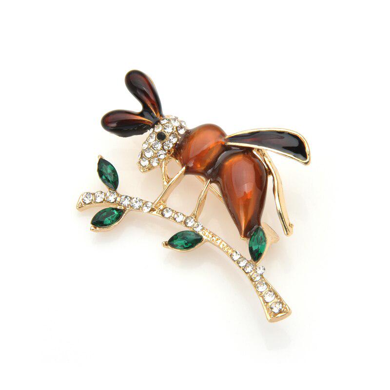 Buy Enamel Bee Brooches Women Alloy Ant On the Tree Insect Casual Party ...