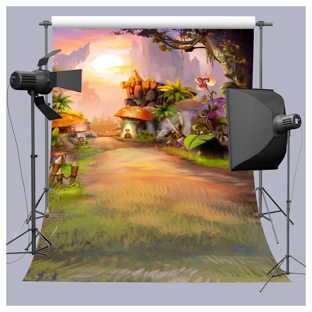 Buy Photo Background 5X7FT Fairy Tale Mushroom House Photography ...