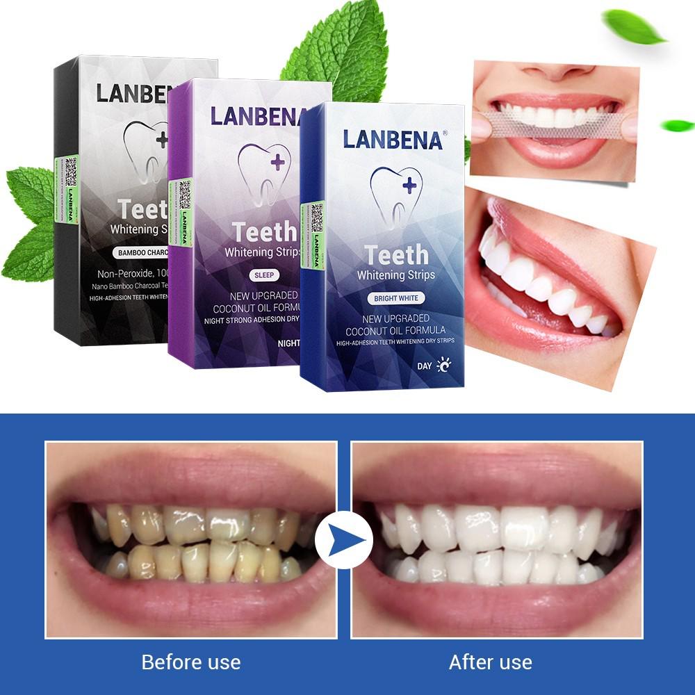Buy LANBENA Teeth Whitening Strips Teeth White Gel Teeth White Strips ...