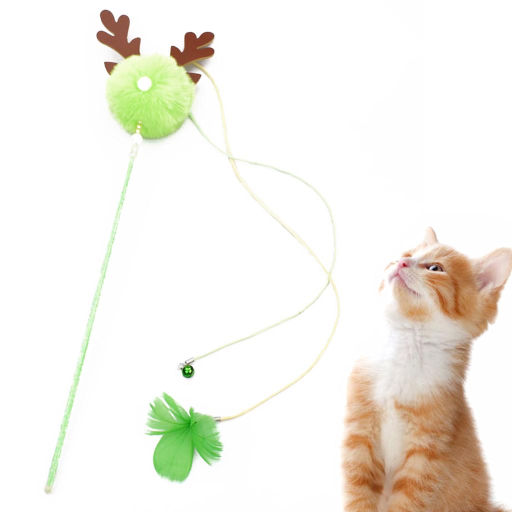 Kaufe Cat Interactive Stick With Balls Bells Feather Wand For Cat ...