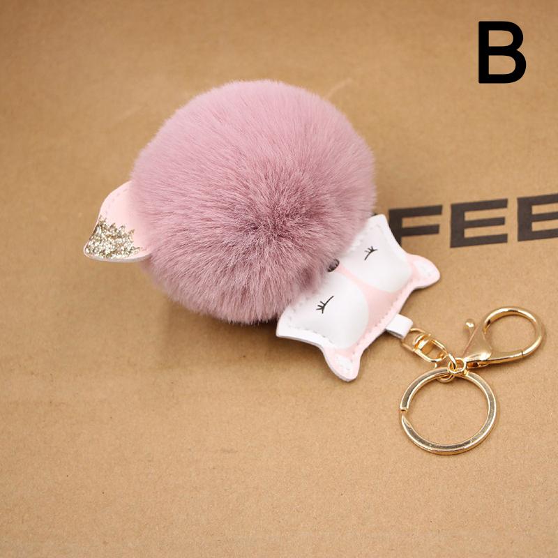 Buy 1PC Fluffy Pendant Bag Car Pendant Fox Keychain PomPom Key Rings ...