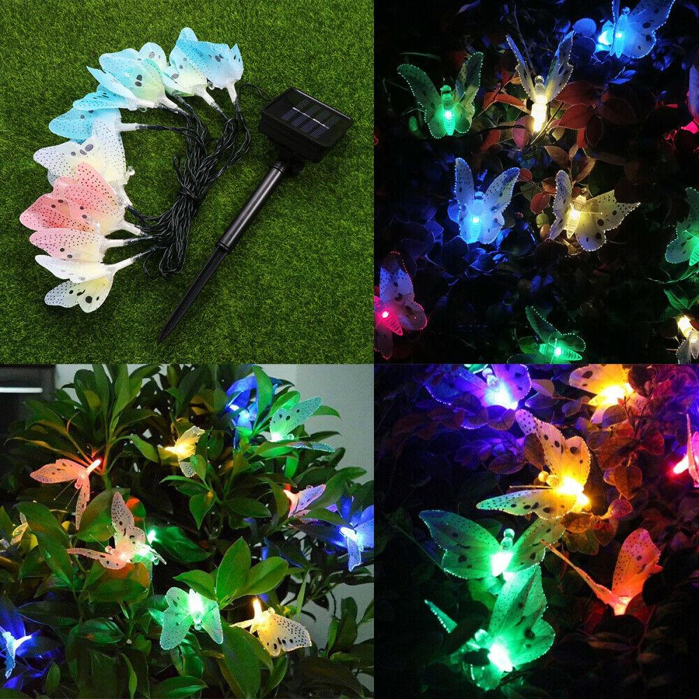 Buy 4M 12 LED Optic Butterfly Solar String Lights Christmas Fairy ...