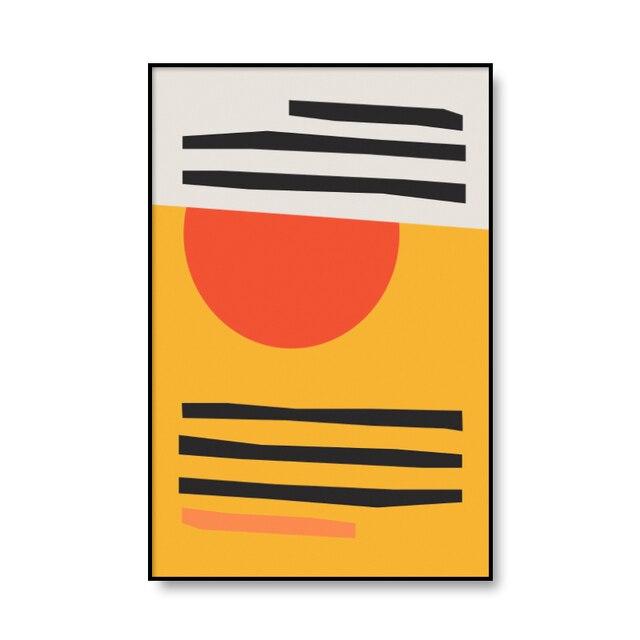Buy Abstract Geometric Sunrise Sunset Print Landscape Poster Canvas ...