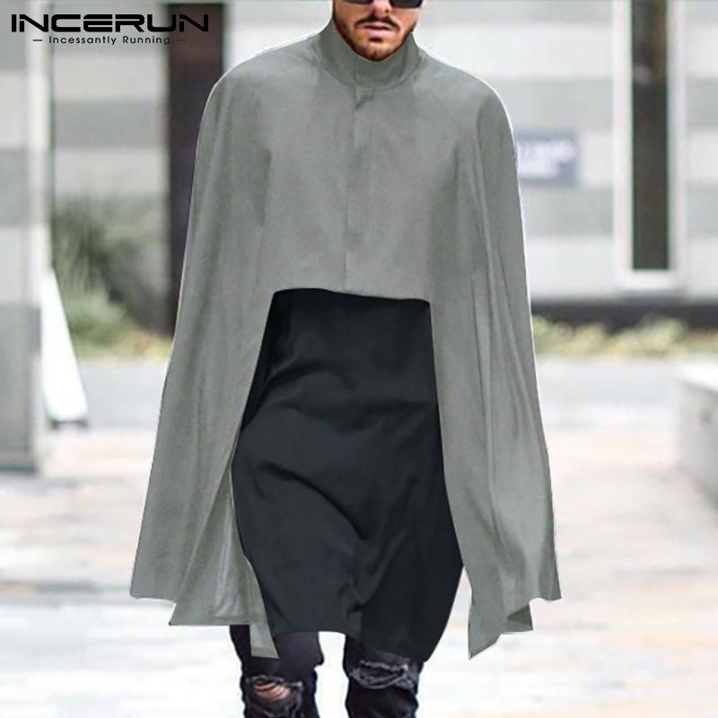 Buy INCERUN Autumn Thin Men's Fashion Imitation Woolen Crop Coats Steam ...