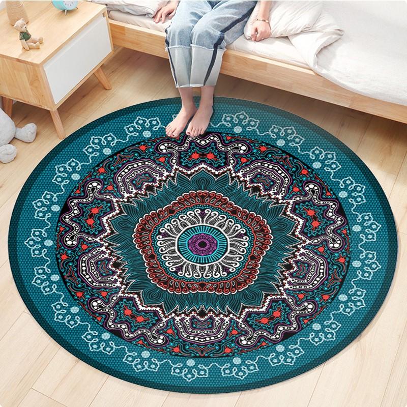 Kaufe Bohemian Ethnic Round Rug Living Room Bedroom Bedside Rug Simple ...