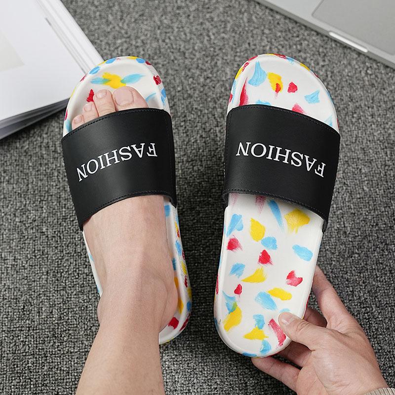 Buy Color couple slippers Fashion luxury sandals Soft comfortable anti ...