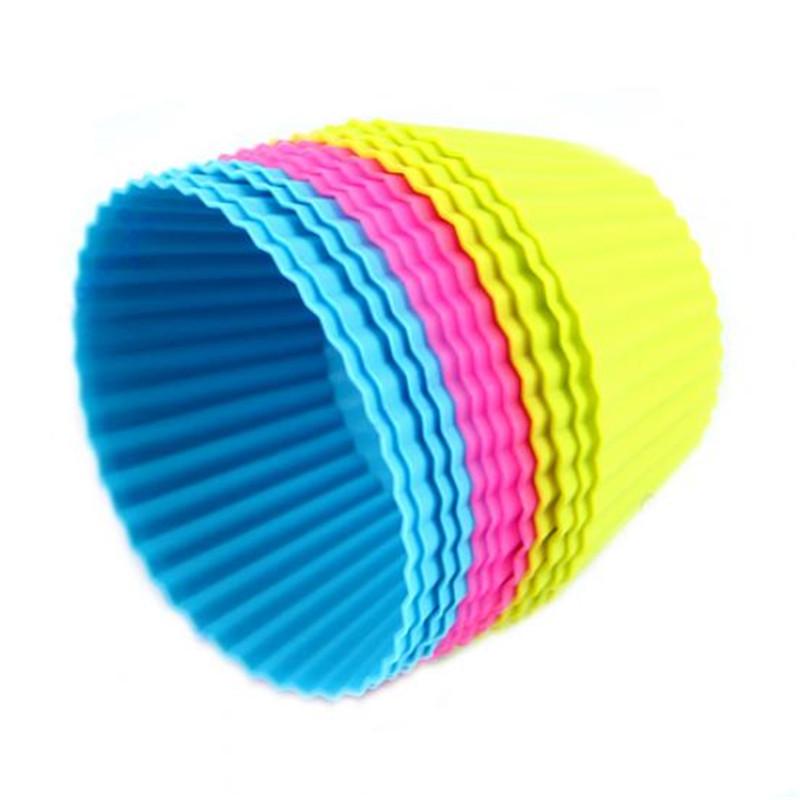 Buy 3pcs Soft Silicone Round Cake Muffin Chocolate Cupcake Liner Baking ...