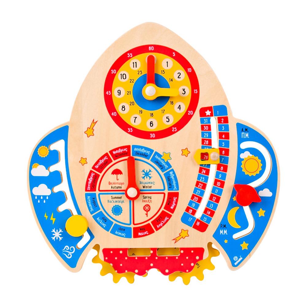 Buy Rocket Clock Toys Cartoon Calendar Board Weather Season Matching ...