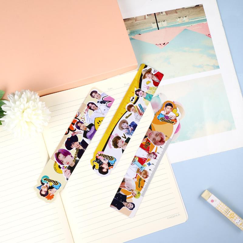 Buy 1Pc PVC Double Sided Ruler Bookmark Kpop BTS Jimin Jung Kook Jin V ...