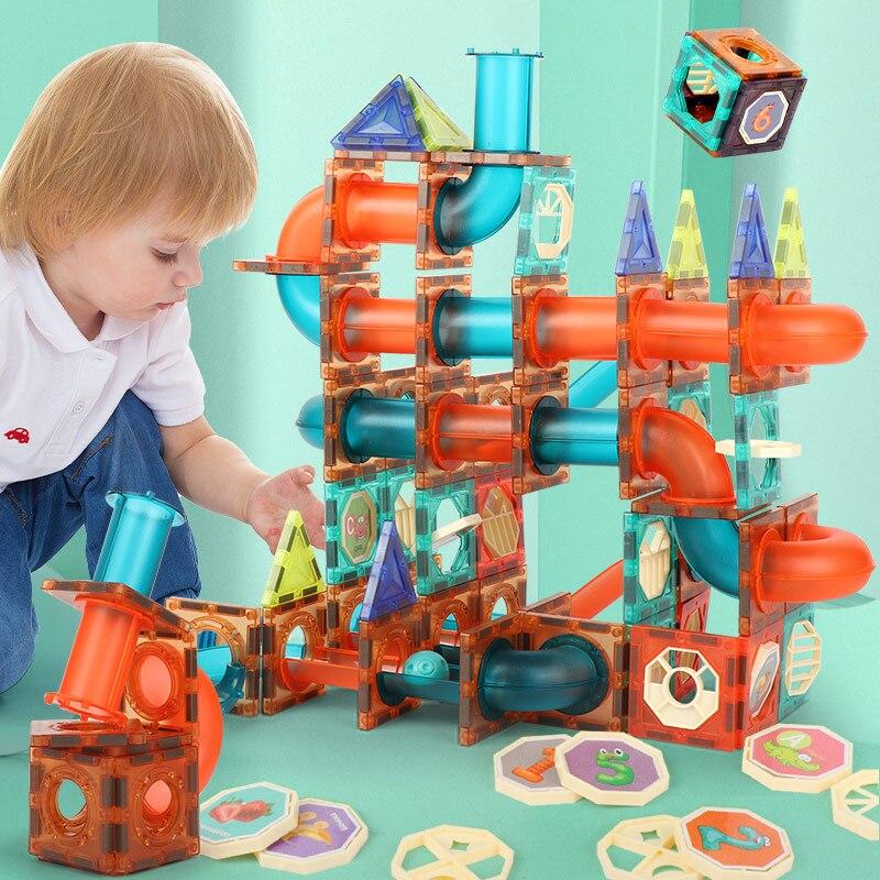Buy Magnetic Foil Building Blocks Designer Magnet Maze Game Ball Marble ...