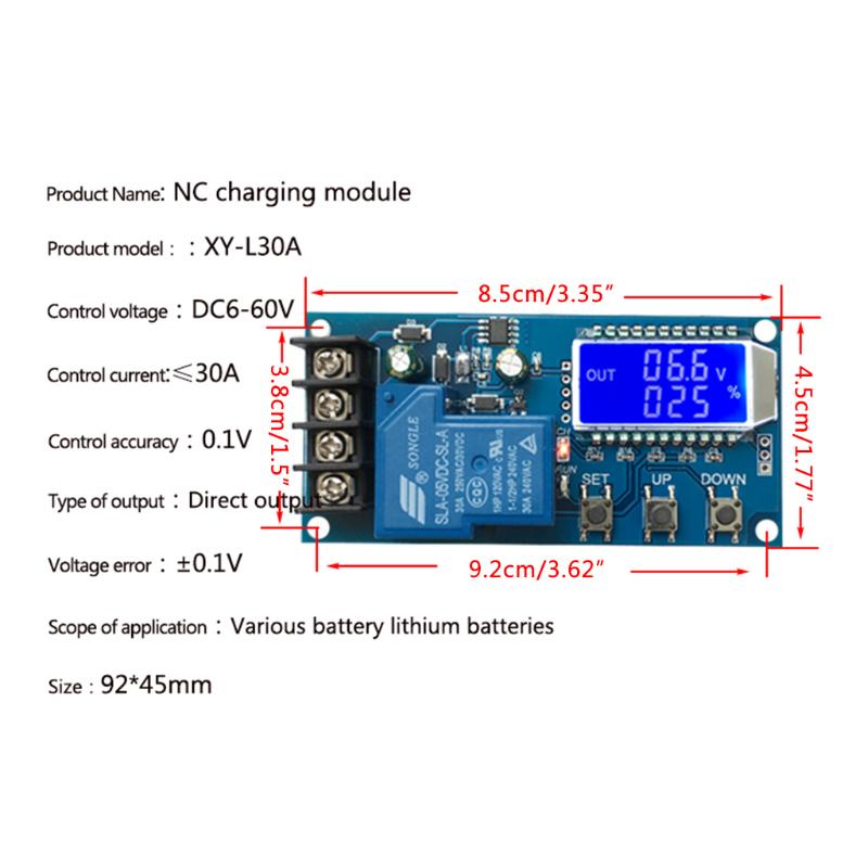 Buy 30A 6-60V Battery Charger Control Module Overcharge Protection ...