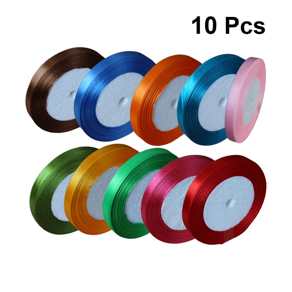 Buy 10 Rolls of Gift Packing Ribbons DIY Decorative Strap Ribbon ...