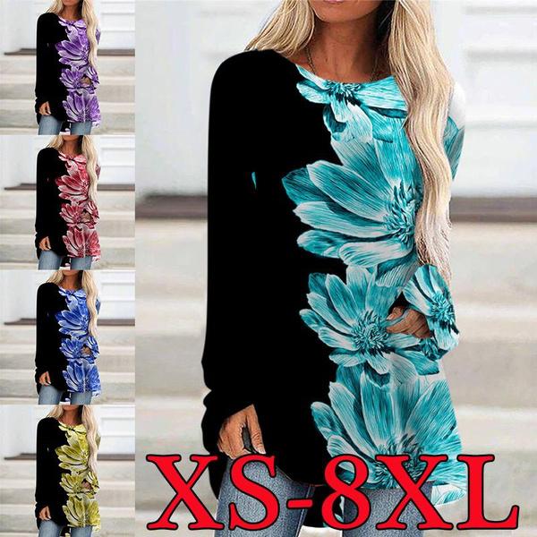 Cheap 2022 Women's Autumn Personality Fashion Cute Print Long Sleeve Casual Plus Size Tops XS ...