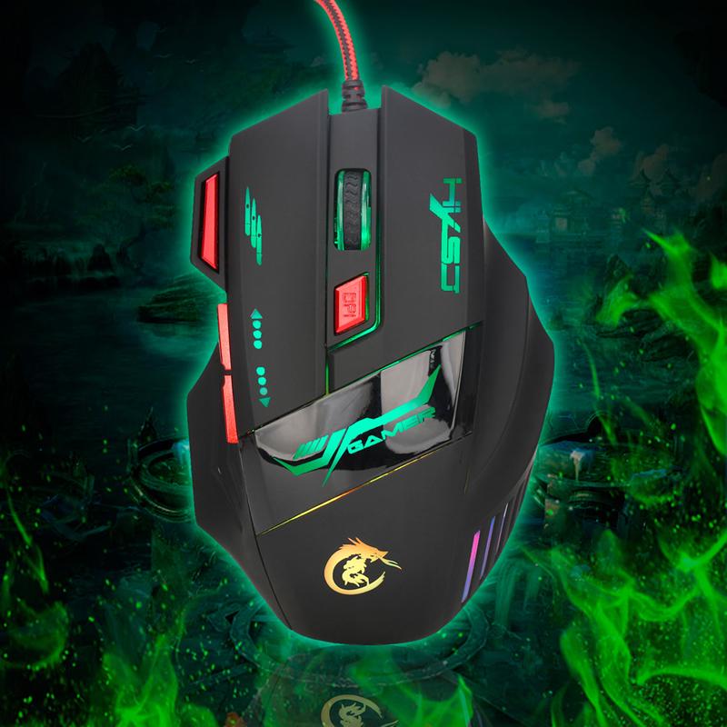 Buy 5500DPI Gaming Mouse Mice For Pc PRO Gamers 7 Button LED Optical ...