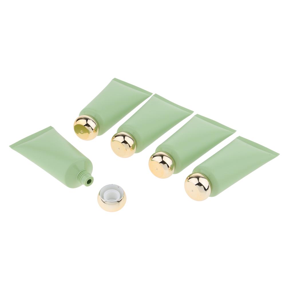 Buy 5 Pieces Empty Tube Bottles for Cream Lotion Facial Cleanser Green ...
