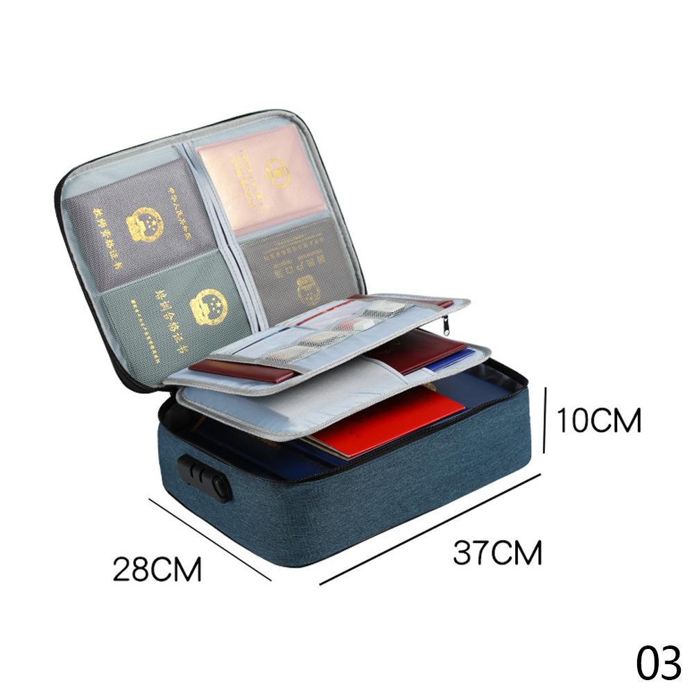 Buy Large Capacity Multi-Layer Document Tickets Storage Bag with Lock ...
