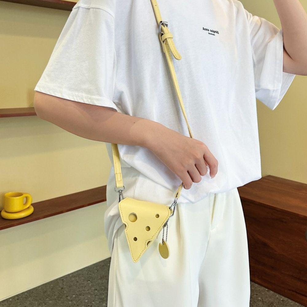 Cheap PU Lipstick Casual Bag Cheese Shape Handbag Purses Coins Bag ...